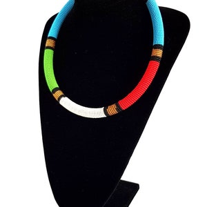 Beaded Necklace, Beaded Head Jewelry, Head Necklace, Colorful Bead ...