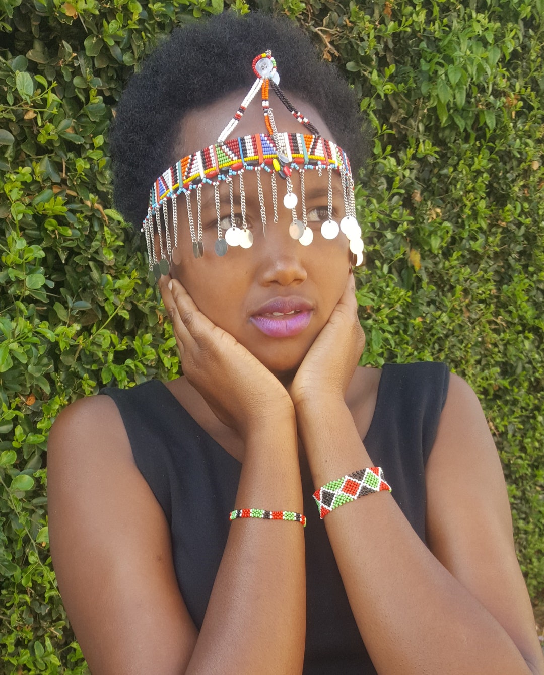 Maasai Head Necklace Head Jewelry Maasai Necklace Headpiece - Etsy