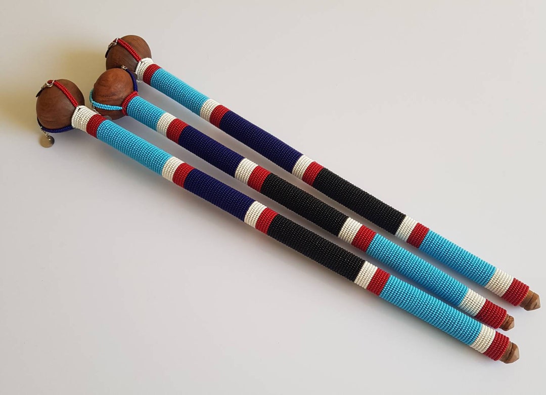 Maasai Walking Stick , Beaded Talking Stick ,blue Maasai Rungu , Gift ...