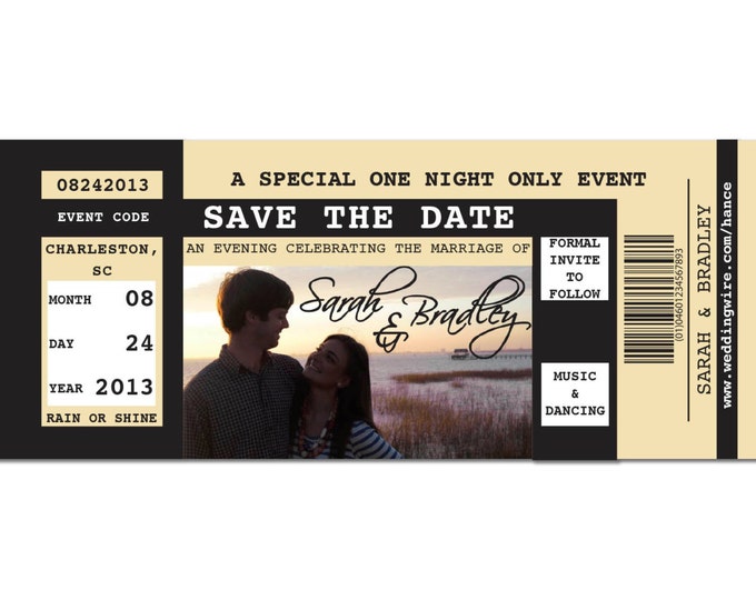Concert Ticket save the Date Invitation | Etsy