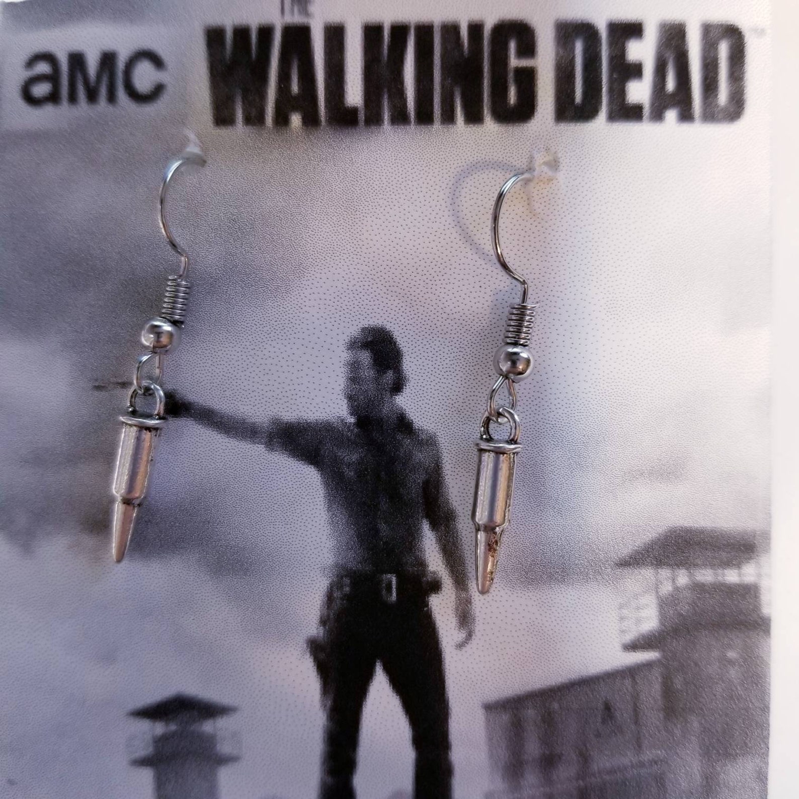 TWD Fan Gun Revolver Bullets Earrings Rick Grimes the Walking - Etsy