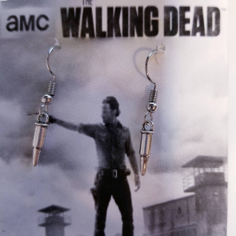 TWD Fan Gun Revolver Bullets Earrings Rick Grimes the Walking - Etsy