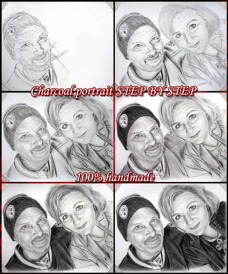 Drawing Commission Drawing From Photo Charcoal Portrait - Etsy