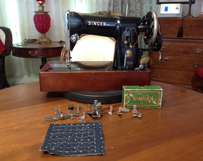Singer Sewing Machine and Accessories, Handcrank Model 191J - Etsy