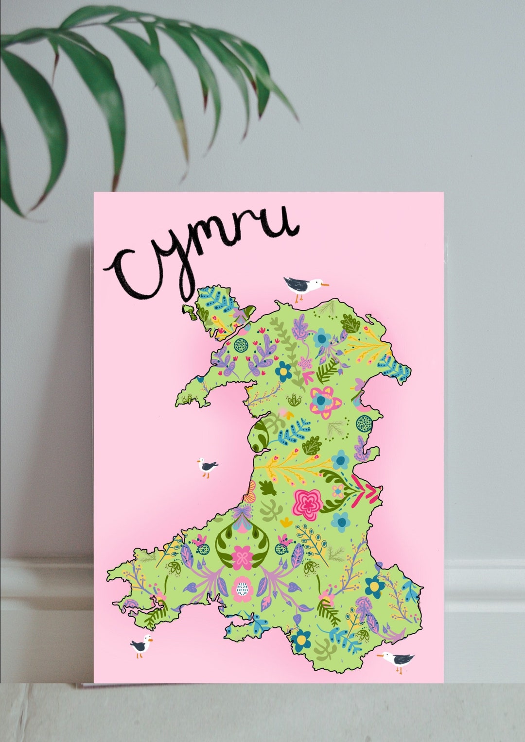 Map O Gymru Blodeuog / Floral Map of Wales Welsh - Etsy