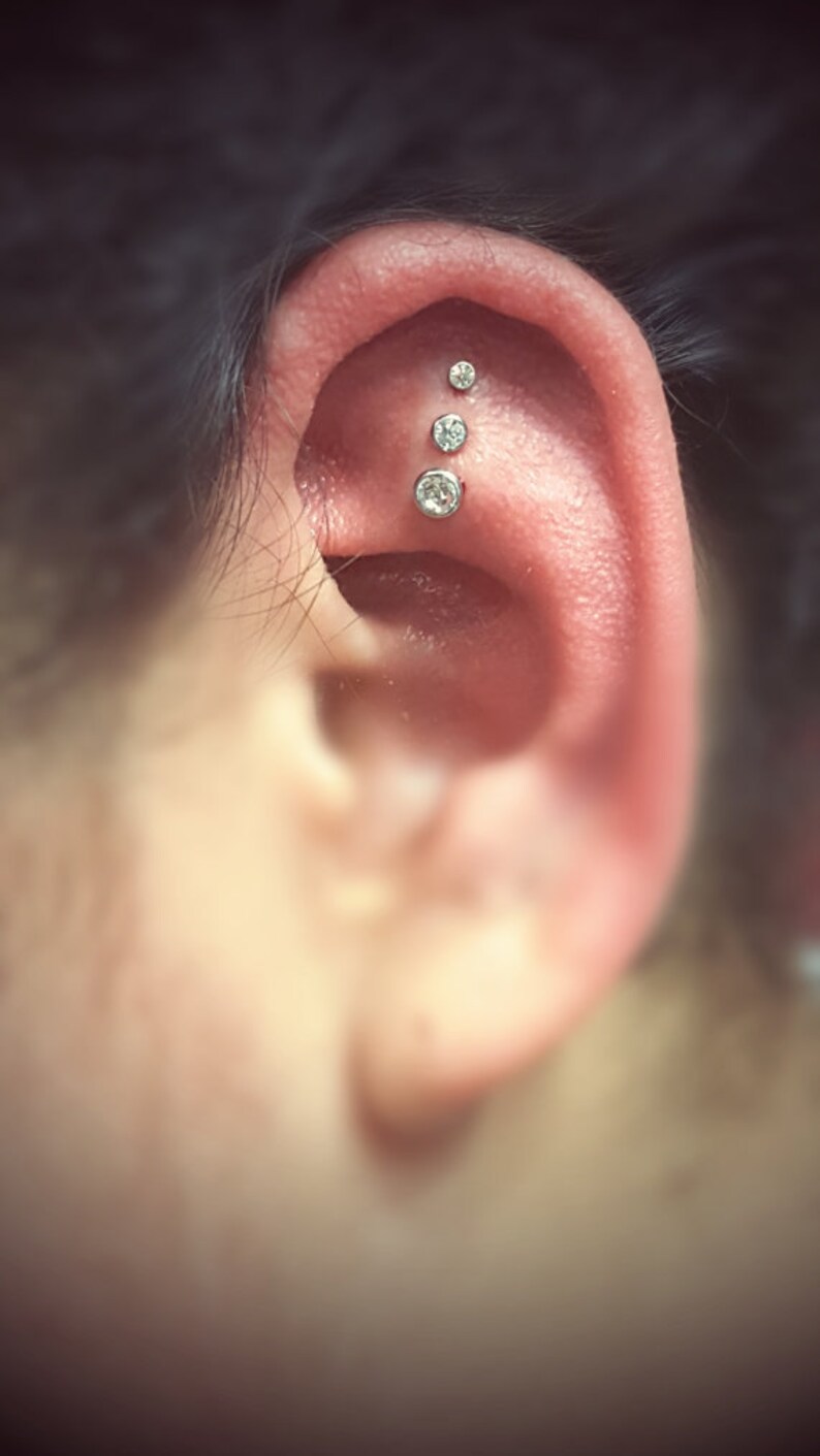 LOW PROFILE These Sit FLUSH Clear Tragus Triple Cartilage - Etsy