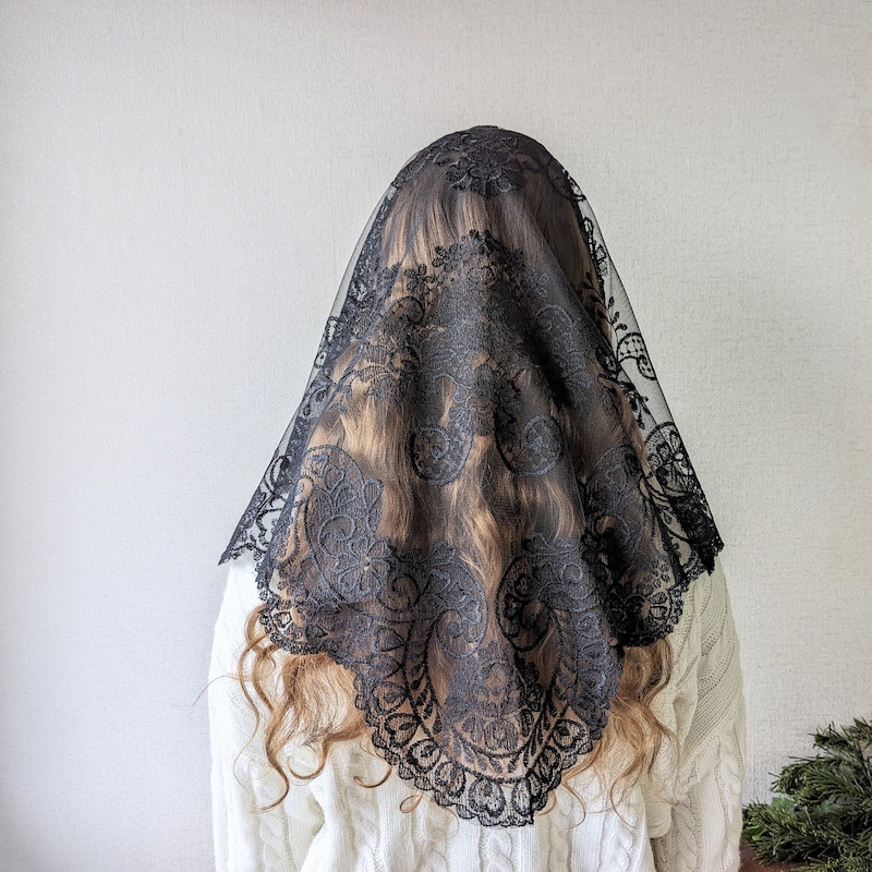 Chapel Veil for Mass Blue - Etsy UK