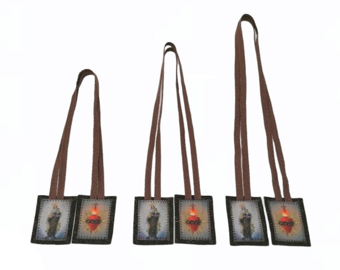 Traditional Brown Scapular Without Embroidered Design 100% Woven Wool ...