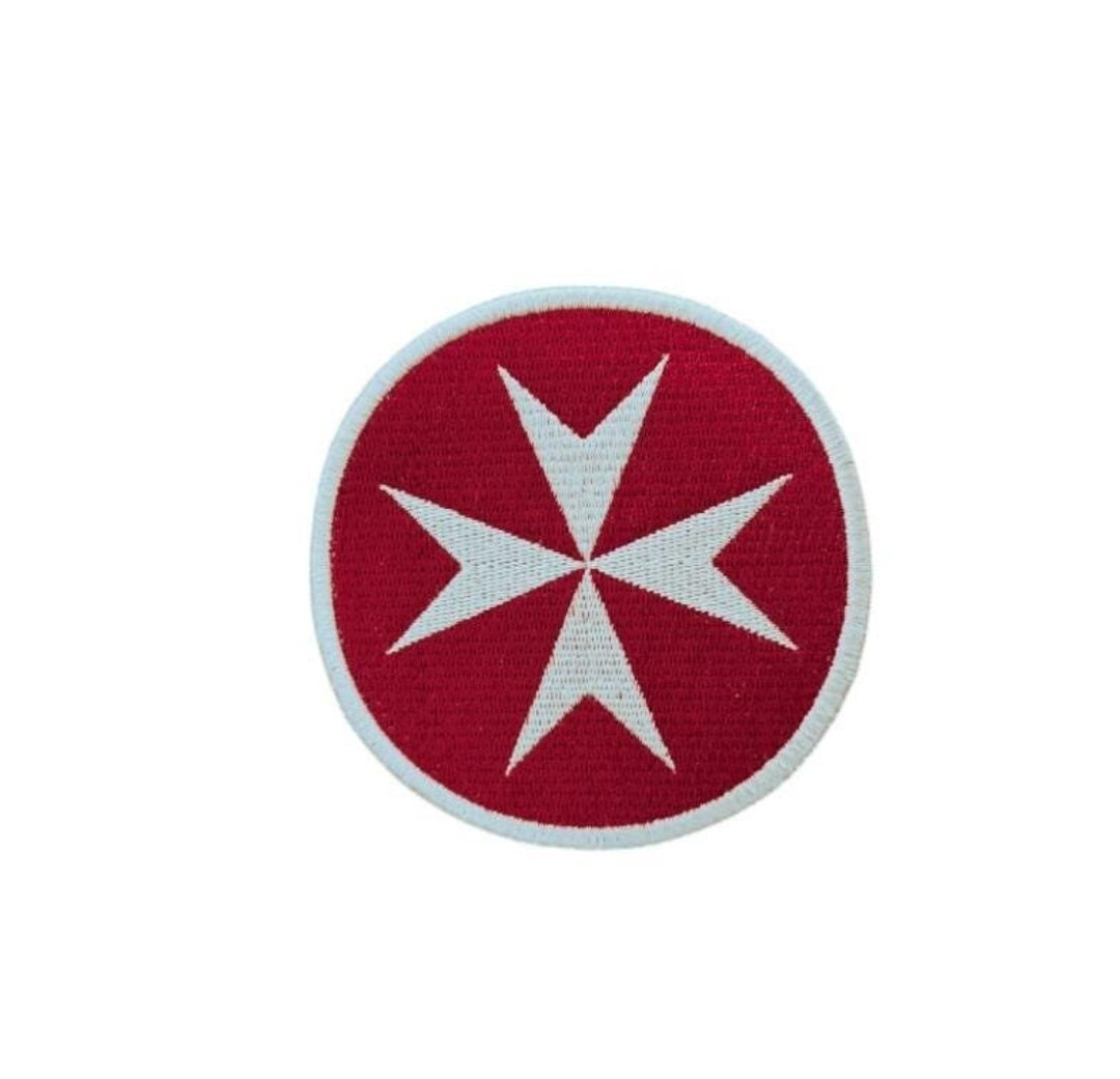 Maltese Cross Badge, Cross of St John, Malta, Pilgrim Backpack Patch ...