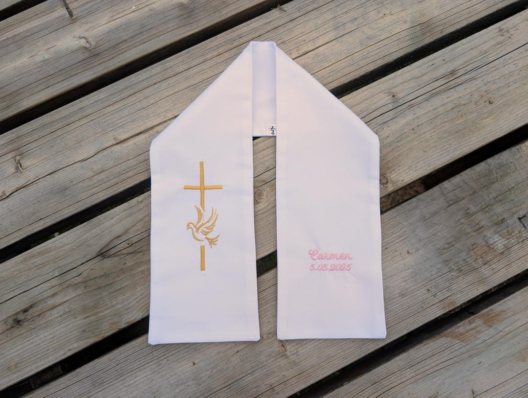 Baptism Scarf, Stole, Custom Embroidered Christening Stole ...