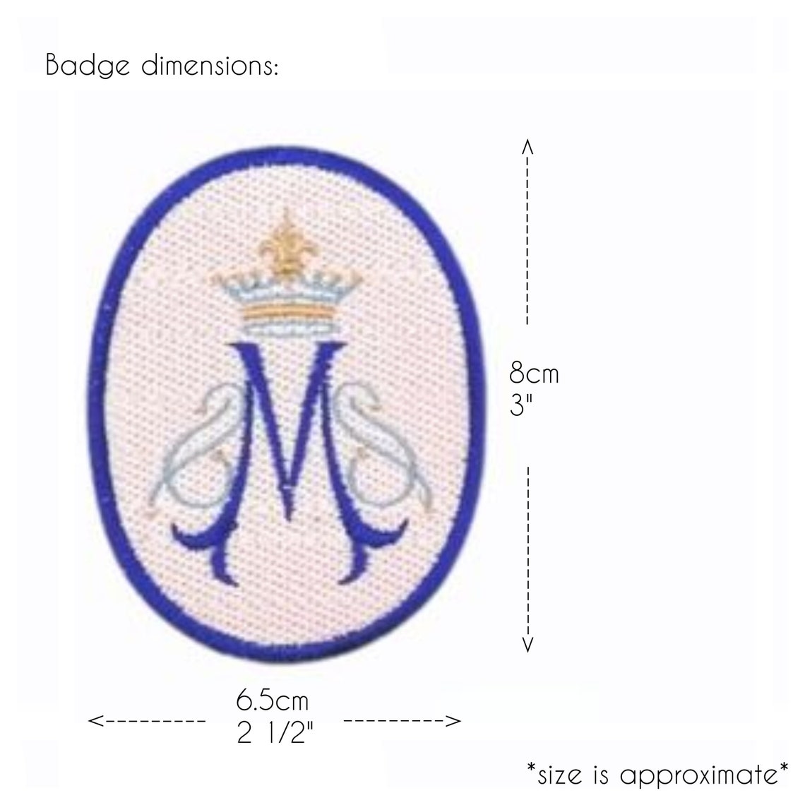 Marian Symbol With Crown Patch Religious Patch Iron on - Etsy