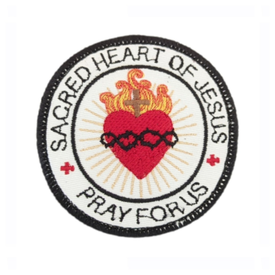 Sacred Heart of Jesus, Sacred Heart Badge, Religious Patch, Iron on ...