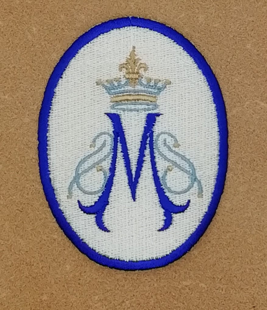 Marian Symbol With Crown Patch Religious Patch Iron on - Etsy Ireland