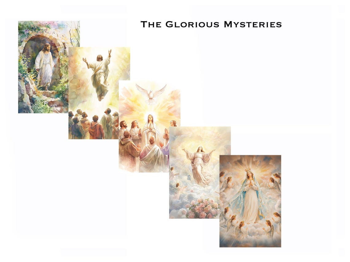 Rosary Mystery Tile Set – Joyful, Sorrowful, Glorious – Catholic Gift ...