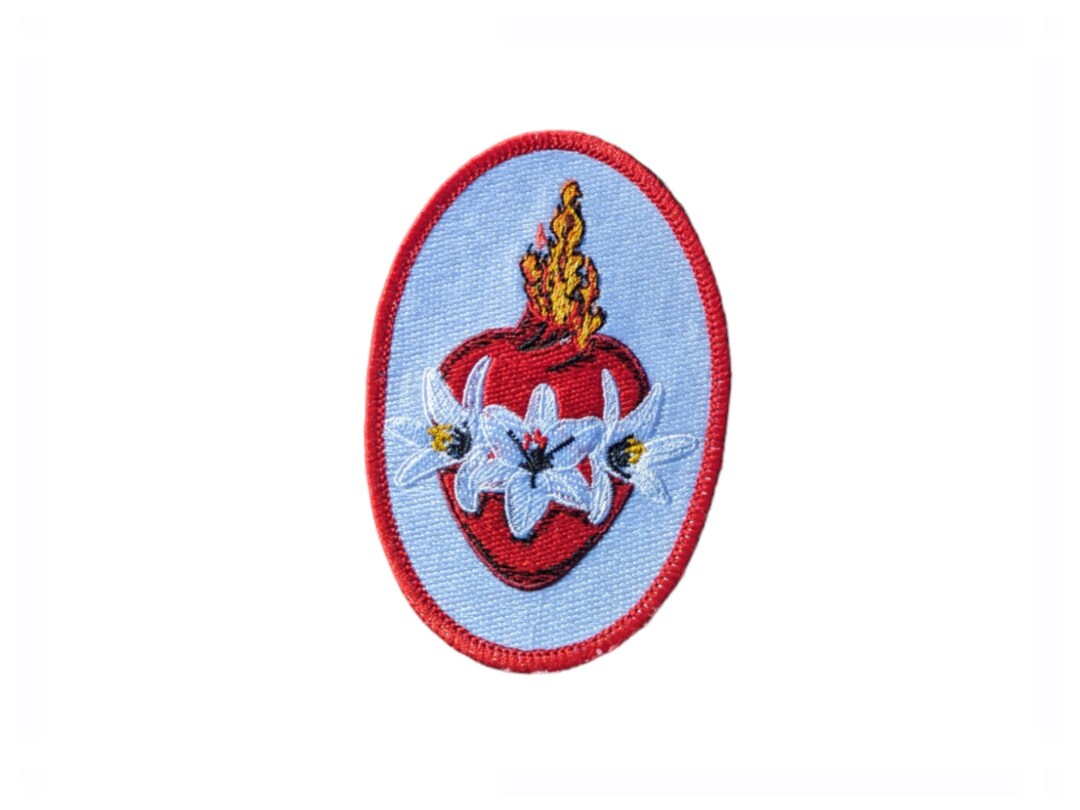 St. Joseph’s Most Chaste Heart Badge – Embroidered Flaming Heart With ...