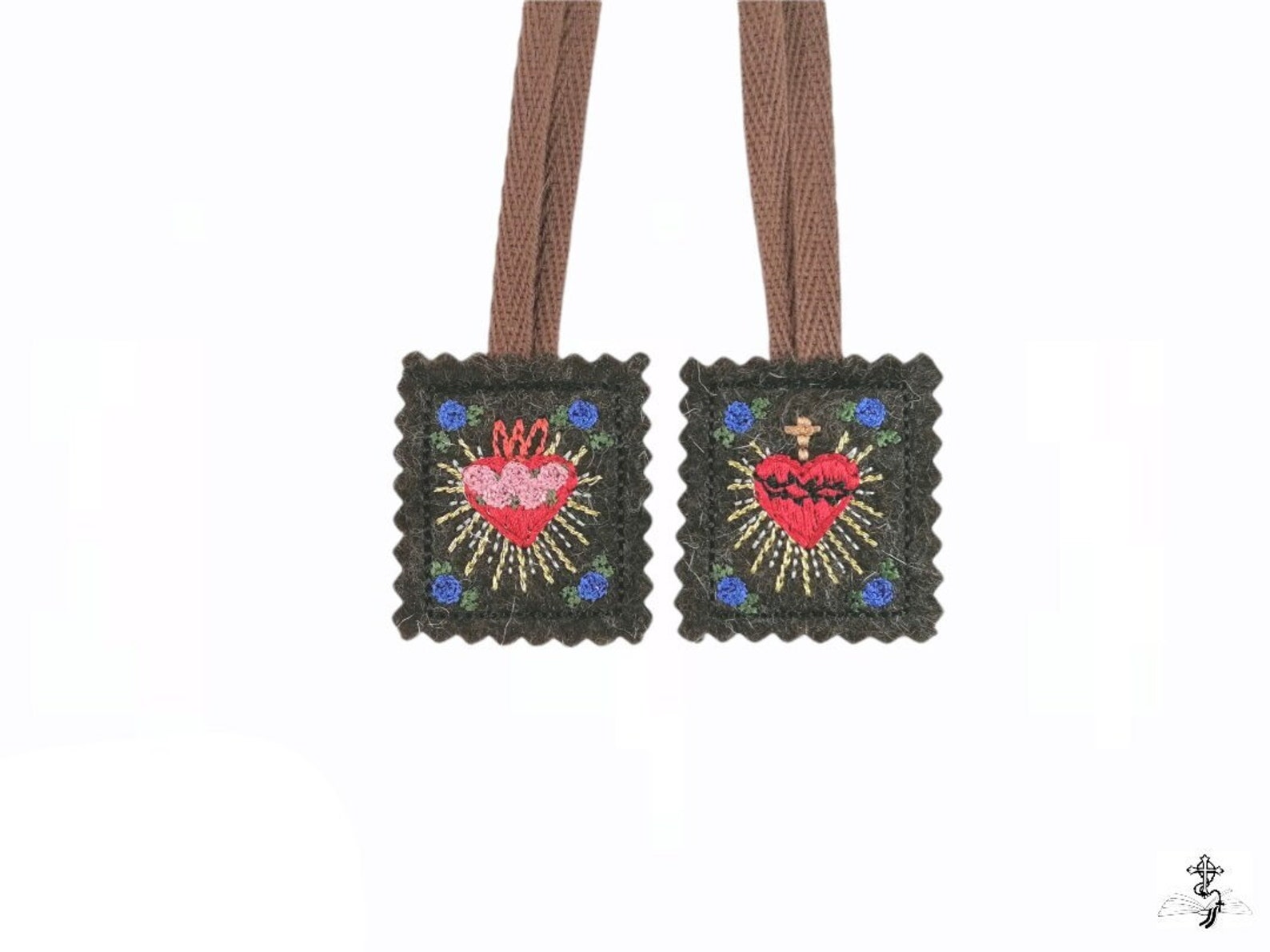 Embroidered Scapular Brown Scapular Our Lady of Mount | Etsy