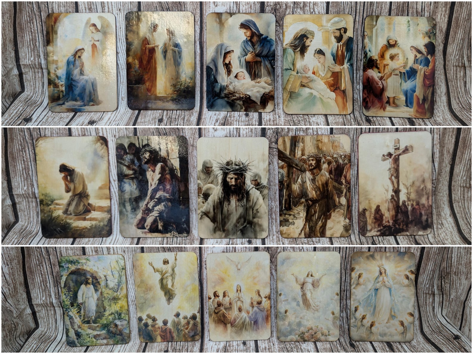 Rosary Mystery Tile Set – Joyful, Sorrowful, Glorious – Catholic Gift ...