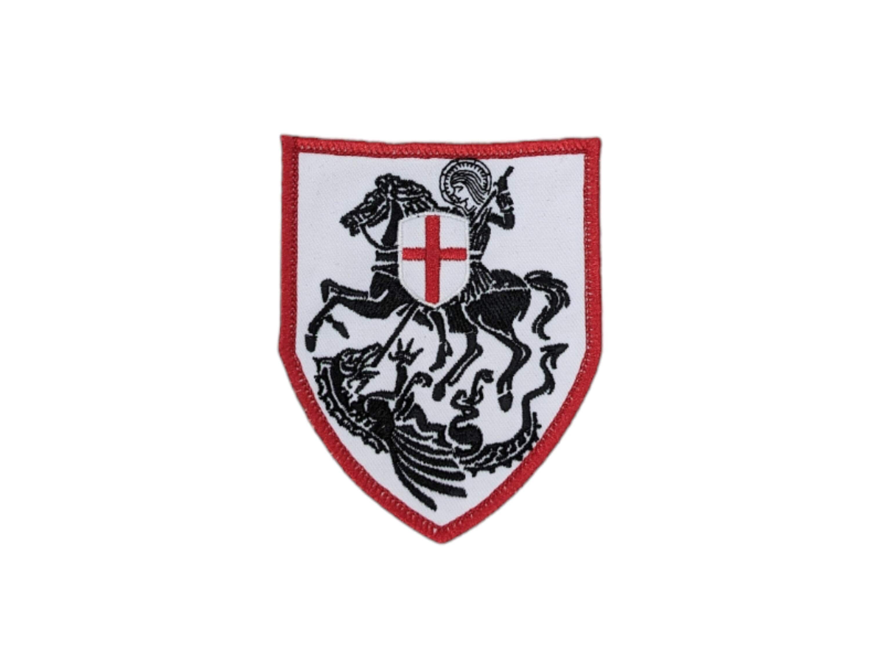 St George Patch – Shield Badge of St George on Horseback With Dragon ...