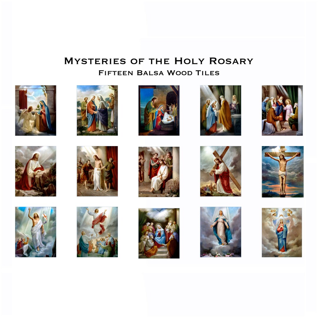 Mysteries of the Holy Rosary, Religious Gift, Blessed Virgin Mary ...