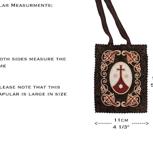Ceremonial Embroidered Scapular Large, Brown Scapular, Our Lady of ...