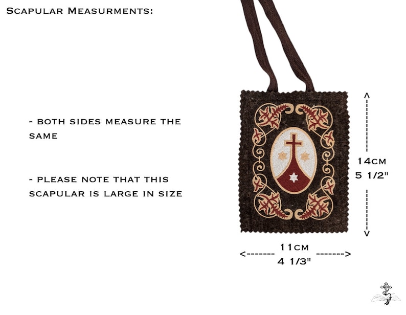 Premium Wool Scapular | Embroidered Brown Scapular | Our Lady of Mount ...