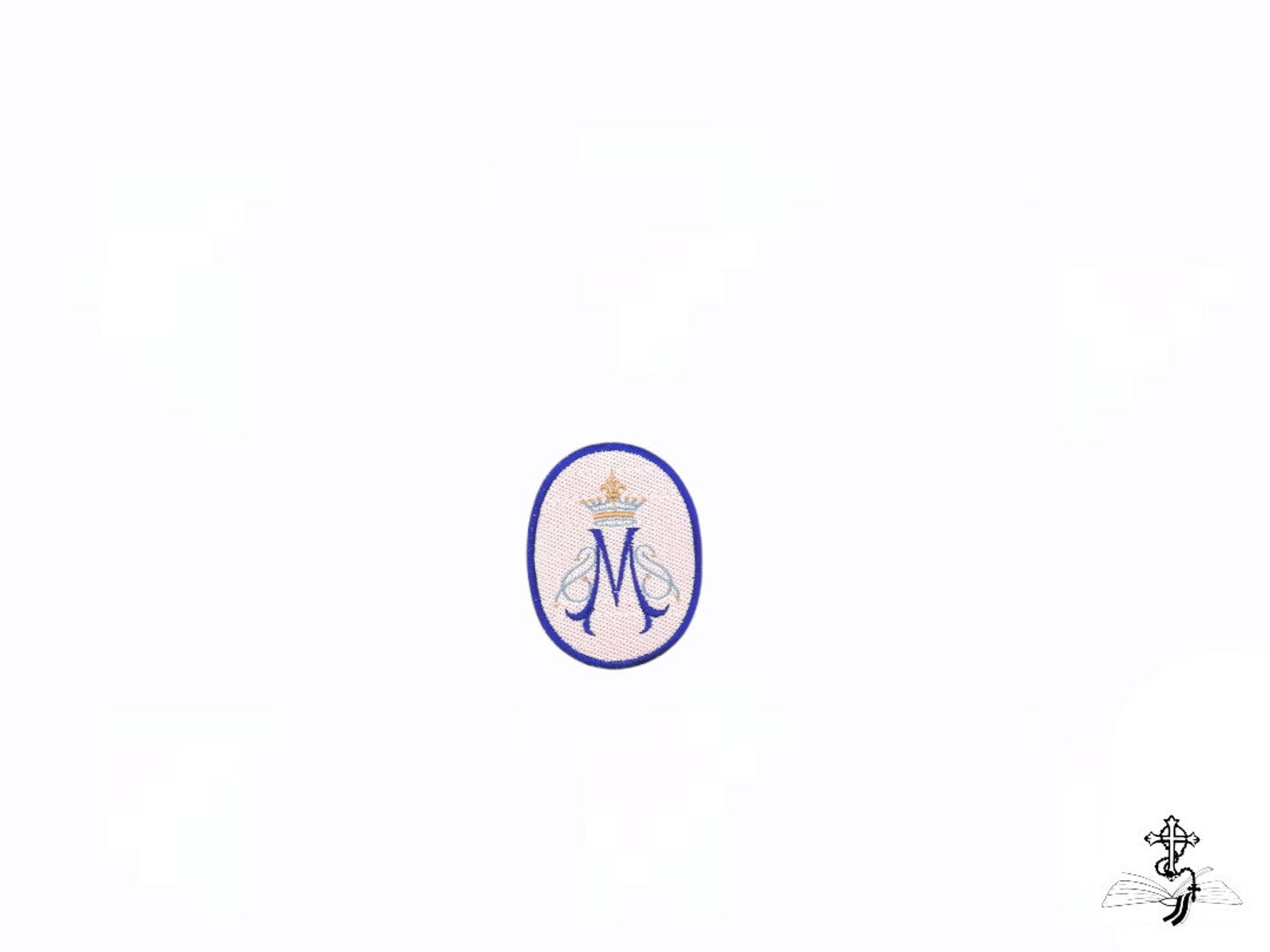 Marian Symbol With Crown Patch Religious Patch Iron on - Etsy