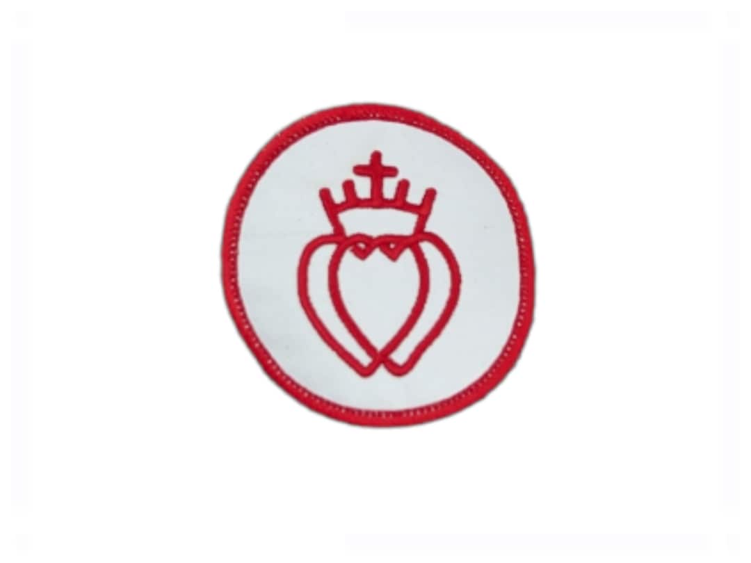 Vendée Double Sacred Heart Badge Patch – Iron‑on Religious Emblem ...