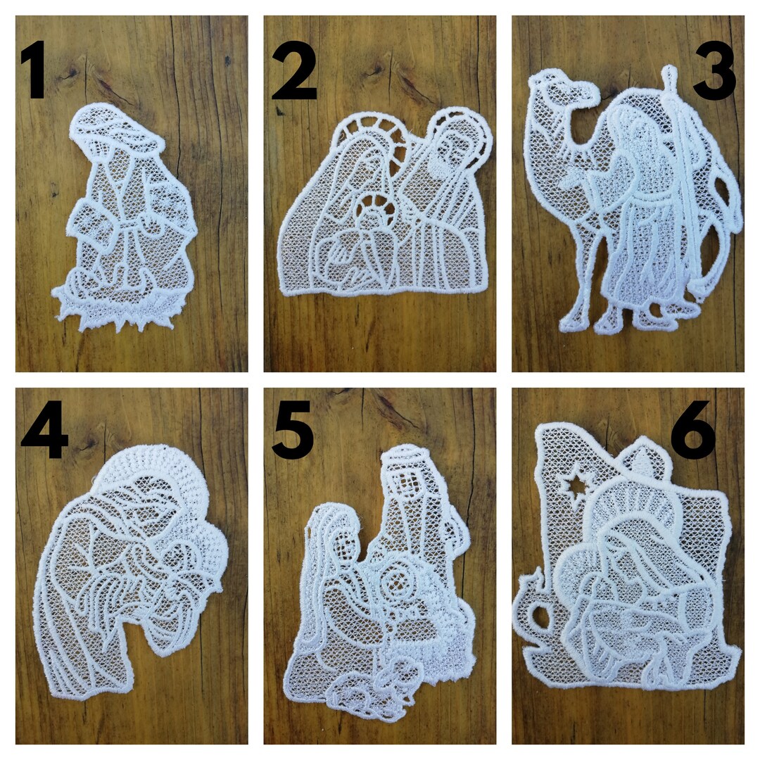 Nativity Scene Ornaments, Christmas, Decorations, Lace, Free Standing ...