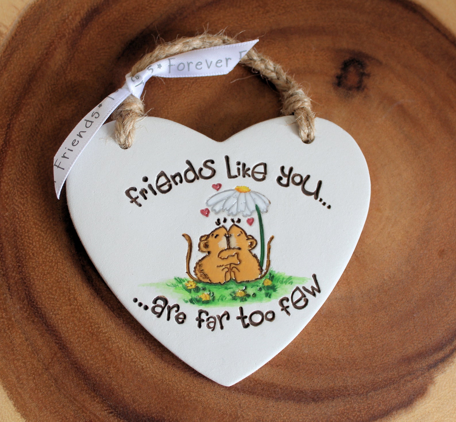 Friendship Hanging Heart Gift. Handmade Clay Hanging Heart - Etsy UK