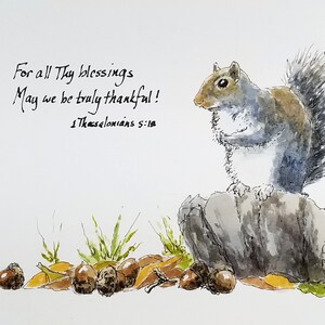 Digital Download, Inspirational Bible Verse, Squirrel and Acorns ...