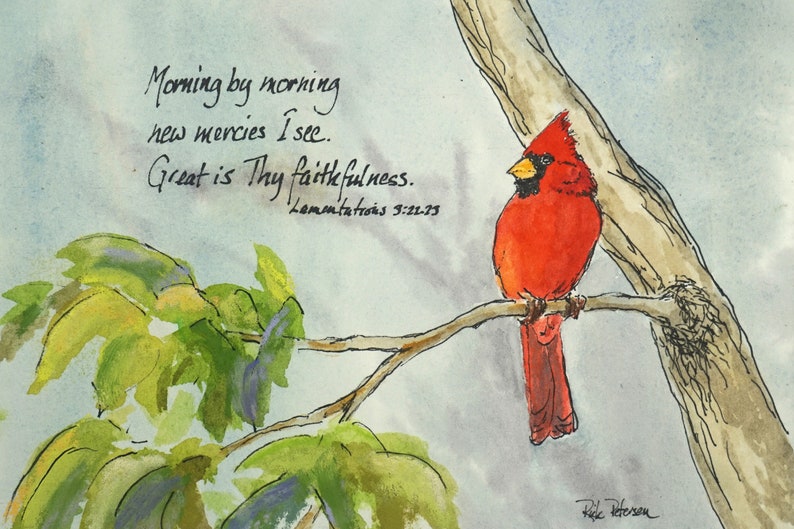 Digital Download, Inspirational Bible Verse, Cardinal Bird 3 ...
