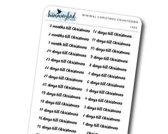 Christmas countdown stickers | Etsy