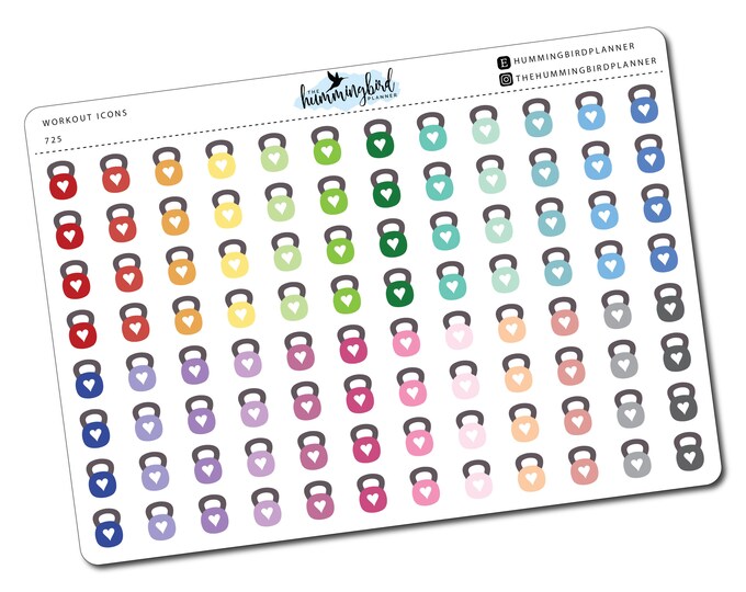 Workout Icons | 725 | Planner Stickers for MAMBI and Erin Condren ...