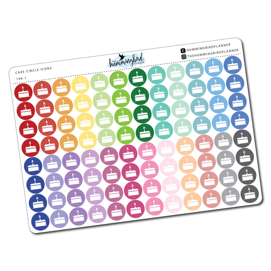Cake Circle Icons 106 Planner Stickers for MAMBI and Erin - Etsy