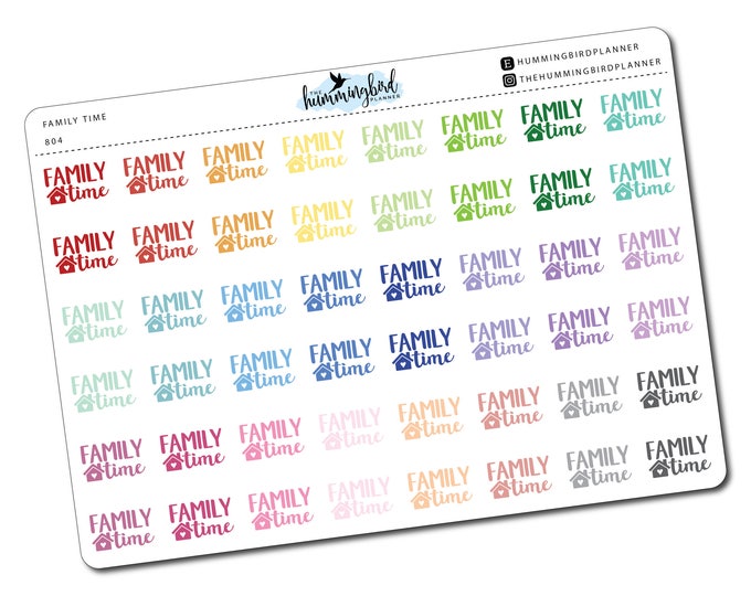Family Time 804 Planner Stickers for MAMBI and Erin Condren Planners ...