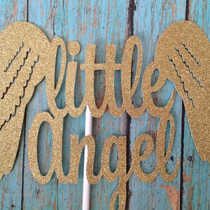 Little Angel Cake Topper,baby Shower Angel Wings Cake Topper,angel Cake ...