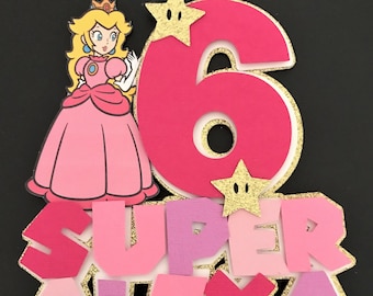 Princess Peach Topper Cake Printable Toppers Peaches Mario Bros ...