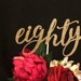 Eighty Cursive,script Birthday Cake Topper,gold Glitter,eighty Cursive ...