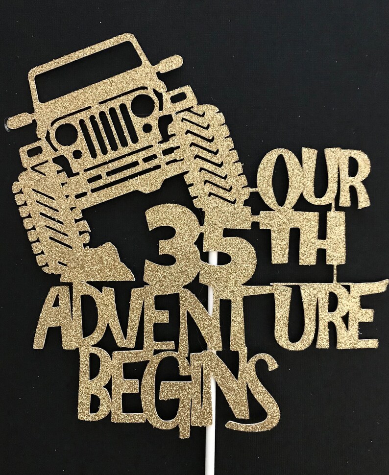 Jeep Cake Topperour Adventure Beginsjeep Cake Topper - Etsy