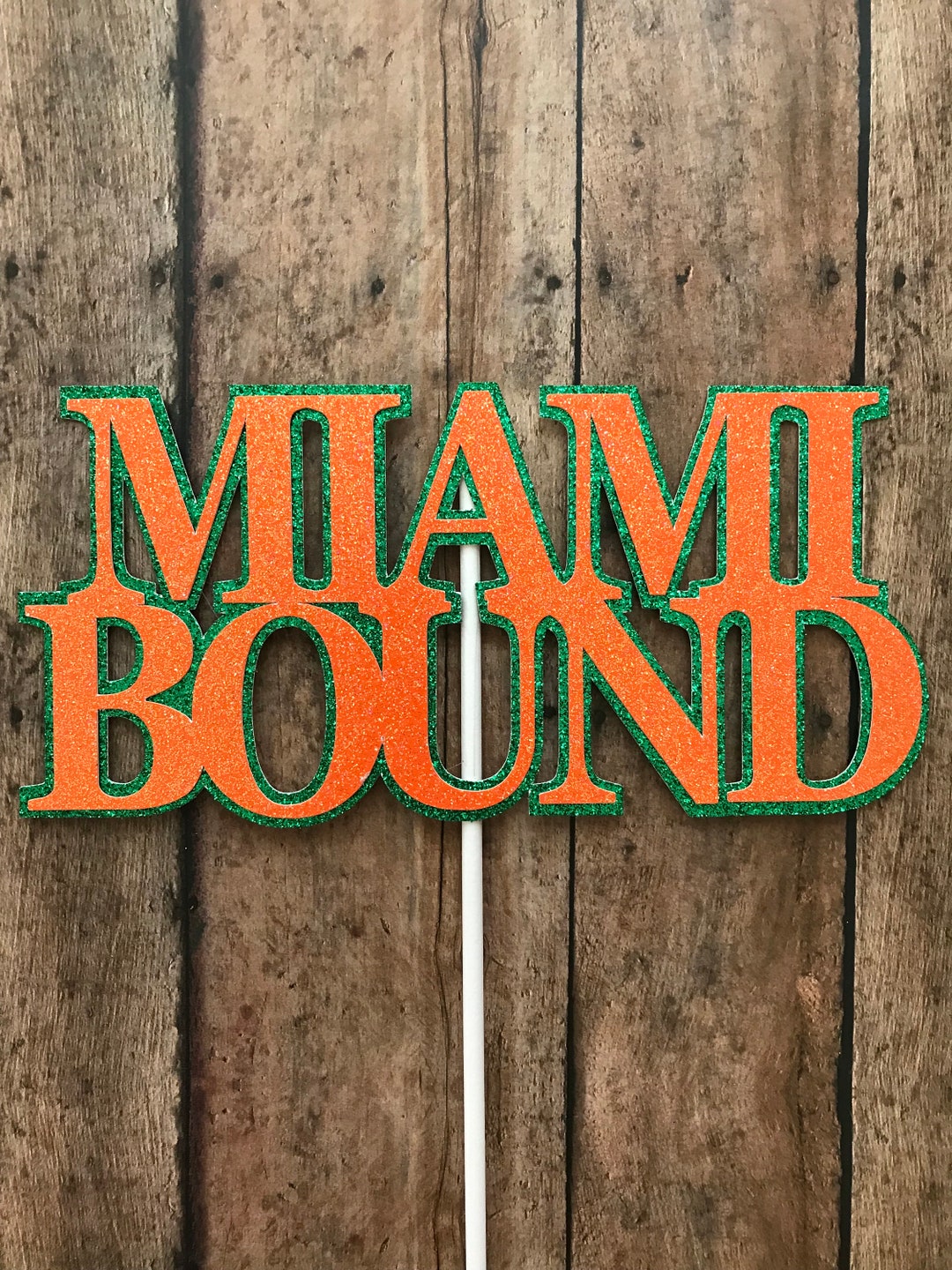 Miami Bound Cake Topper, Green and Orange Miami Cake Topper, Miami ...