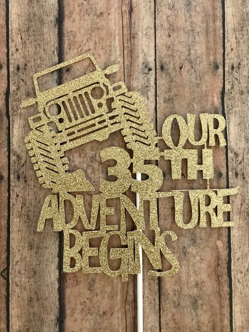 Jeep Cake Topperour Adventure Beginsjeep Cake Topper - Etsy