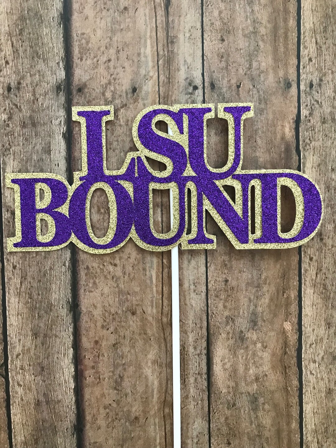 Louisiana State University Cake Topper, Lsu Bound Cake Topper, Purple ...