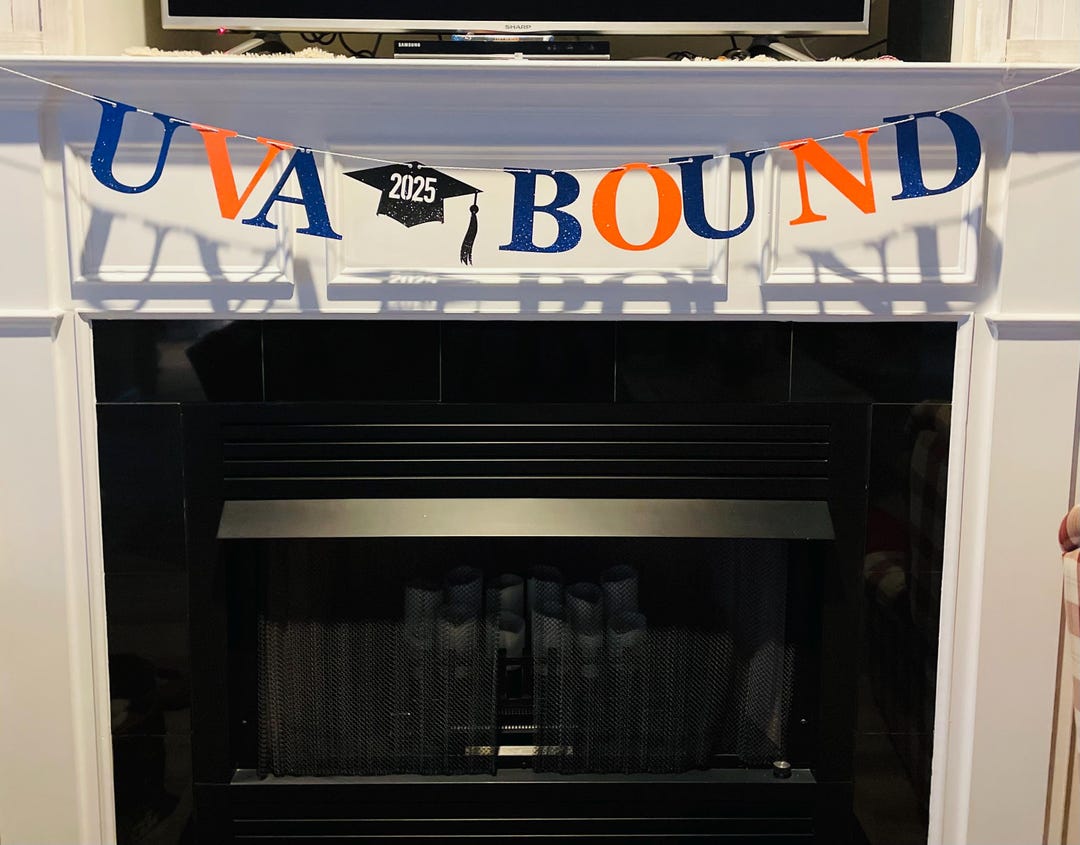 Graduation Custom College Bound Banner UVA Bound Sign, Graduation Party Decorations, Graduation ...