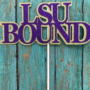 Louisiana State University Cake Topper, Lsu Bound Cake Topper, Purple ...