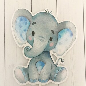 Blue Elephant Cake Topper, Baby Elephant Cake Topper, Elephant Party ...