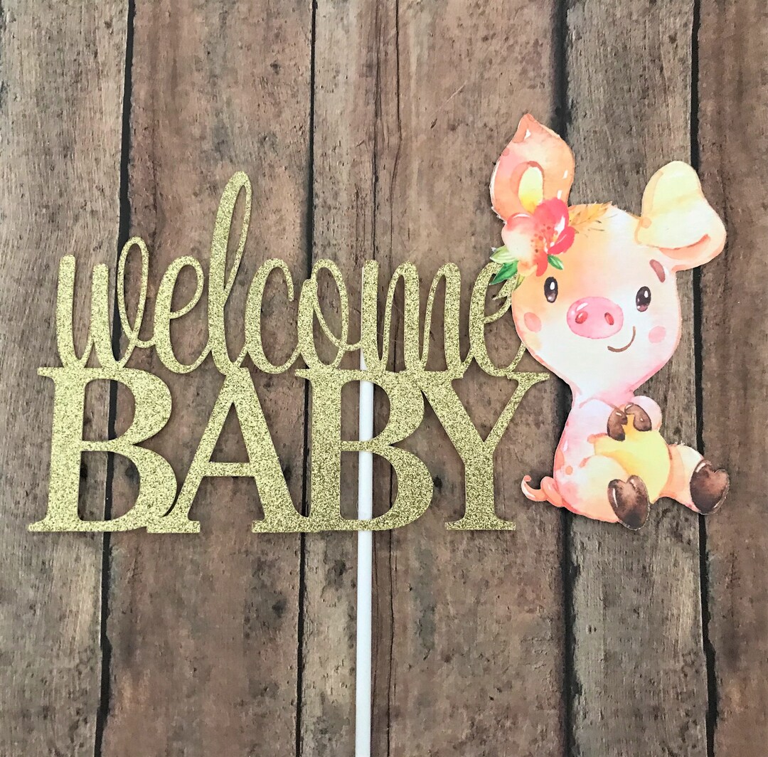 Pig Cake Topper Baby Piggy Cake Topper Pig Party - Etsy