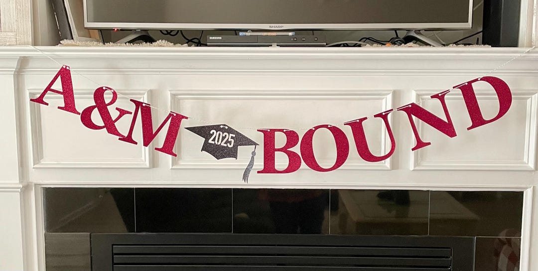 Graduation Custom College Bound Banner, A&M Bound Sign, Graduation ...