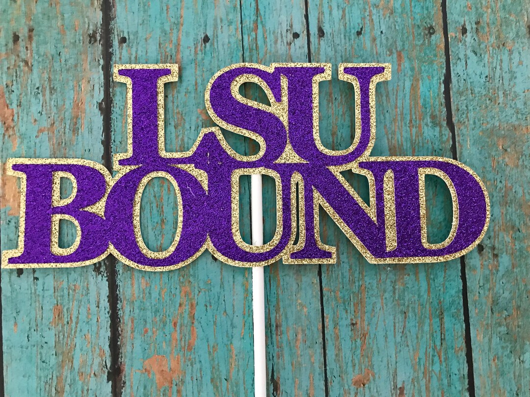 Louisiana State University Cake Topper, Lsu Bound Cake Topper, Purple ...