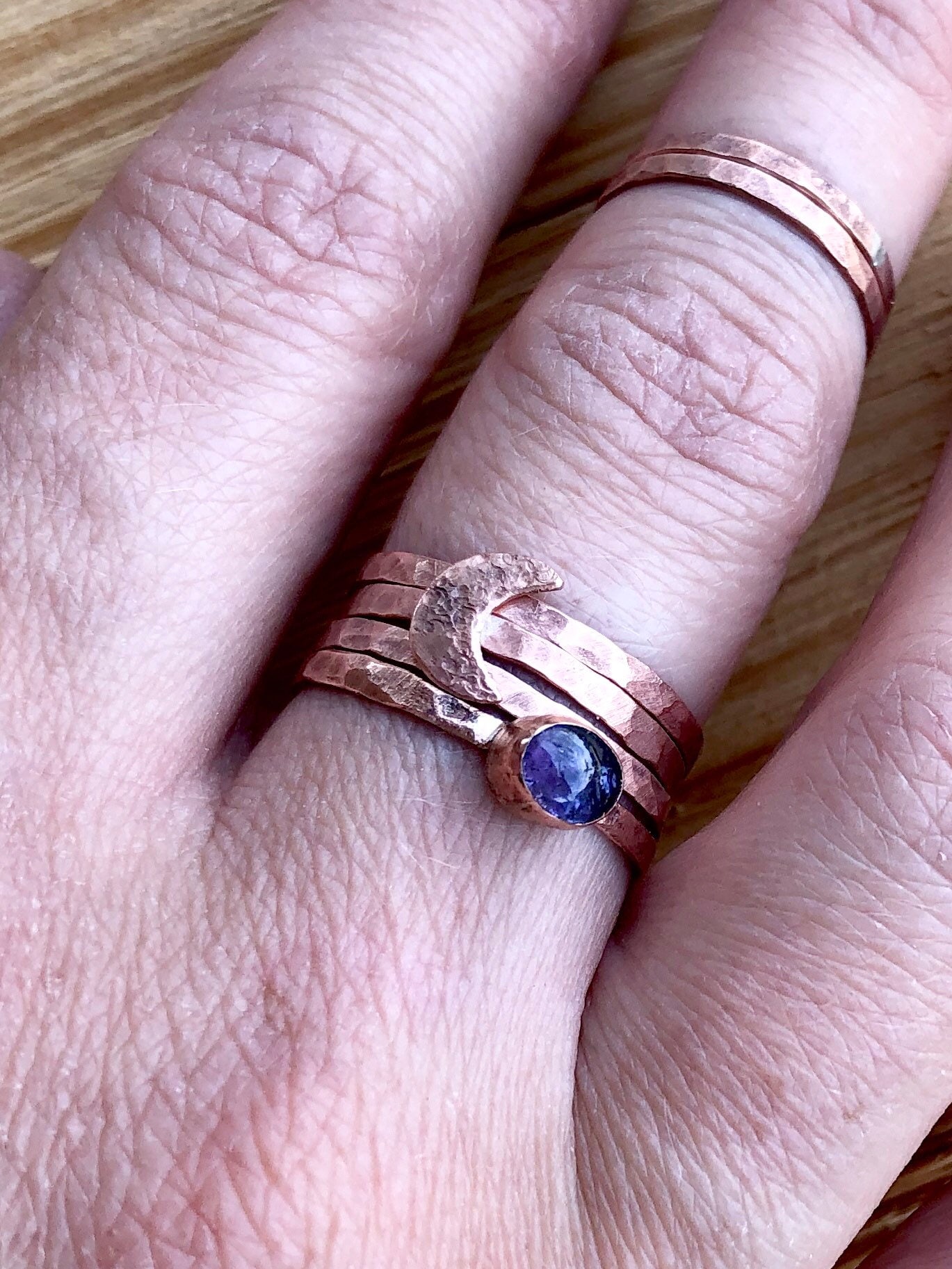 Hammered Copper Stacking Ring | Etsy