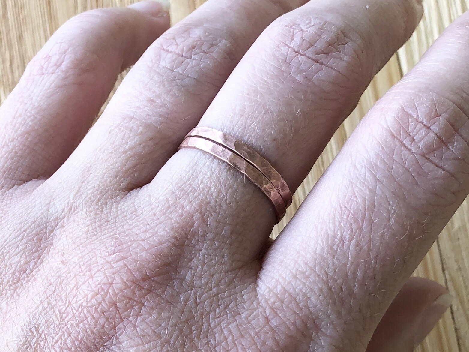 Hammered Copper Stacking Ring | Etsy